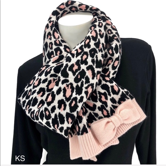 kate spade | Accessories | Kate Spade Cheetah Print Jacquard Bow Scarf ...